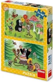 Dino Puzzle Krtek: Oslava / 2x48 dílků / od 4 let