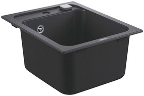 Grohe - Kompozitní dřez K700 s automatickým odtokem, 40x50 cm, granitová černá 31650AP0