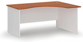 Ergonomický kancelářský psací stůl PRIMO WHITE, 160x120 cm, pravý, bílá/třešeň