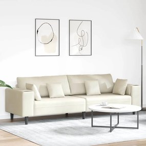 Pohovka Krémová 250 x 77 x 76 cm samet 3335160