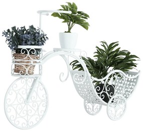 TEMPO RETRO květináč ve tvaru bycikel, bílá, ALENTO