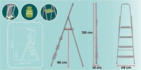 Ocelové schůdky 4 stupně SPRINGOS LD0097