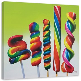 Gario Obraz na plátně Pět barevných lízátek Rozměry: 30 x 30 cm