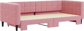 Válenda s přistýlkou růžová 90 x 200 cm samet 3196694