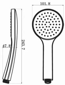 Sapho Ruční sprcha, 1 funkce- průměr 102mm, ABS/černá SK736