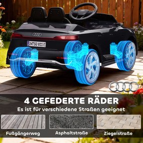 AIYAPLAY Elektrické auto pro děti od 3 let Audi Q8 Etron Sportback 12V s dálkovým ovládáním, pružným odpružením kol, jasnými světly, klaksonem a hudb…