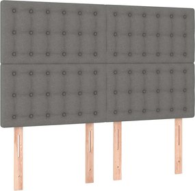 Box spring postel s matrací a LED tmavě šedá 140x200 cm textil 3135758