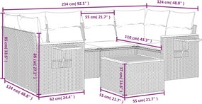 7dílná zahradní sedací souprava s poduškami béžová polyratan 3259042