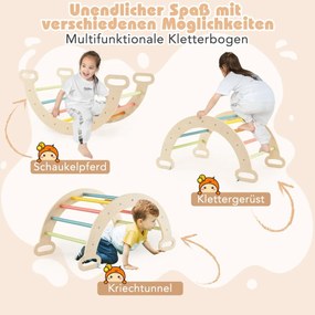 Costway 4 v 1 Lezecký trojúhelník se skluzavkou a šplhacím obloukem