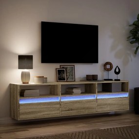 Nástěnná TV skříňka s LED dub sonoma 180 x 31 x 45 cm 3307942