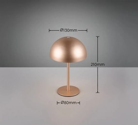LED stolní lampa v bronzové barvě s kovovým stínidlem (výška 21 cm) Munoz – Reality