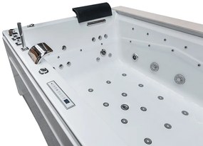 BPS-koupelny Hydromasážní vana HYD-KA914WH 190x150 BÍLÁ s ohřevem vody