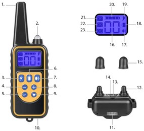 Przyjaciele Elektrický výcvikový obojek pro psy 800m dálkové ovládání