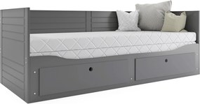 SMB Rozkládací postel s matrací HERME, 80-160x200 cm Dekor: Grafit