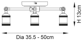 Endon 97243 - Bodové svítidlo HAL 3xE27/10W/230V mosaz