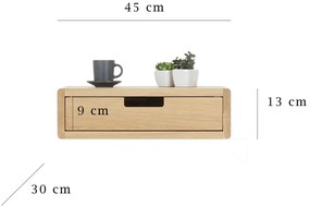 Benlemi Zaoblený závěsný noční stolek se šuplíkem LUNA FLO přírodní Zvolte kvalitu dřeva: 1. Dubový masiv třídy A