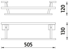 Držák na ručníky dvojitý, 51 cm NIMCO KEIRA KE 22046D-26