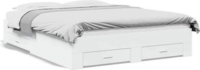 Rám postele se zásuvkami bílý 140 x 200 cm kompozitní dřevo 3280384