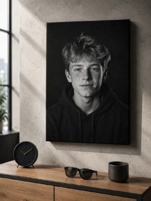 Pánský černý studiový portrét na plátně z fotky