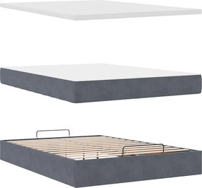 Osmanský rám postele s matrací tmavě šedá 140x190cm samet 3312549
