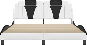 Rám postele Viana bez matrace bílý a černý 160 x 200 cm umělá kůže 3208109