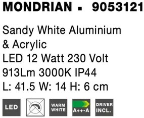 Moderní nástěnné svítidlo Mondrian 42 bílé