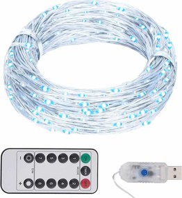 Světelný LED řetěz se 150 LED diodami studený bílý 15 m 330050