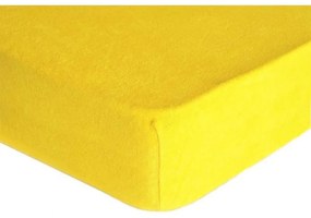 DekorTextil Napínací prostěradlo FROTÉ Premium žluté ROZMĚR: (š/d/v) 100 x 220 x 20 cm