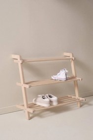 Závěsný stojan na boty z borovicového dřeva ve světle přírodní barvě 80x65x42 cm Eddison – Jotex