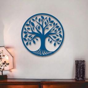 Strom života 13 - kovový obraz na zeď Velikost: 150cm, Barva: Blue
