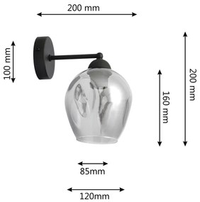 Nástěnná lampa LILI 1xE27/15W/230V černá/šedá