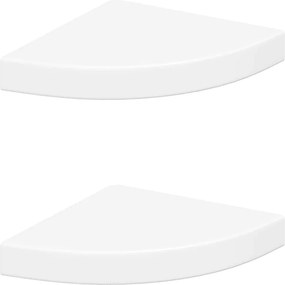 Plovoucí rohové police 2 ks bílé 25 x 25 x 3,8 cm MDF 323896