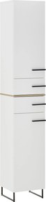 XXXLutz VYSOKÁ SKŘÍŇ, bílá, bílá, barvy dubu, 35/194/33 cm home24 - Online Only koupelnové skříňky - 001279034007