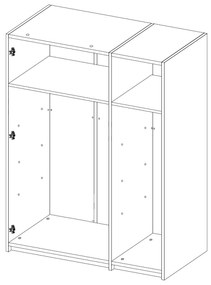 Sconto Šatní skříň MERANO 19 bílá/dekor dub wotan