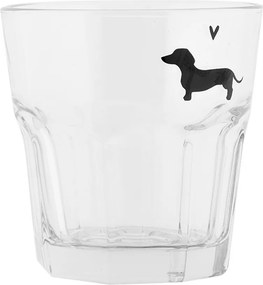 Sklenička na vodu s jezevčíkem a srdíčkem Dog&Cat - Ø 8*8 cm / 200 ml