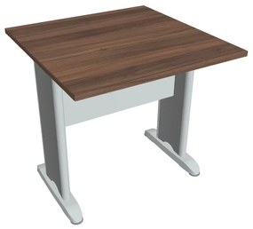 Stůl jednací rovný 80 cm - Hobis Cross CJ 800 Dekor stolové desky: ořech, Dekor lamino podnože: šedá, Barva nohou: Stříbrná