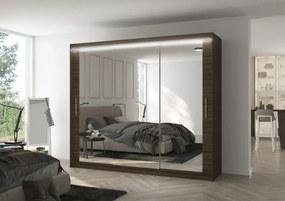 Posuvná skříň se zrcadlem a LED osvětlením CHESTER 250