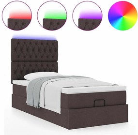 Osmanský rám postele s matrací tmavě šedá 100x200cm textil 3314068