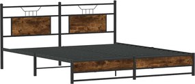 Kovový rám postele bez matrace kouřový dub 183 x 213 cm 3325110