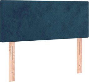 Box spring postel s matrací a LED tmavě modrá 100x200 cm samet 3134271