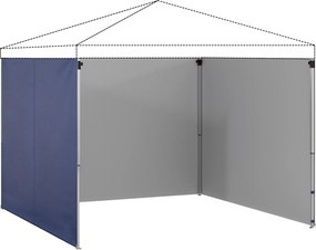 3dílná sada bočních panelů se zipem pro altán 3 x 3 m, tmavě modrá