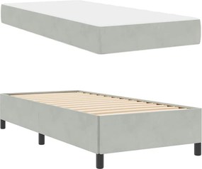 Rám postele Světle šedá 100 x 200 cm textil 3399042