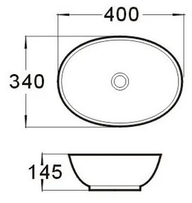 Keramické umyvadlo na desku MEXEN ELZA 40 CM černo-bílá