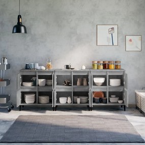 Příborníky 3 ks betonově šedé 60 x 35 x 70 cm kompozitní dřevo 3185779