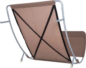 Outsunny Dvousedací Zahradní Lehátko Moderní Design S Nastavitelnou Stříškou 2 Kola 2 Polštáře Epoxidová Ocel Polyester Tmavě Hnědá | Aosom