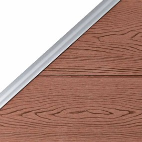 Plotová sada z WPC 1 čtvercový + 1 šikmý díl 273 x 186 cm hnědá 3054430