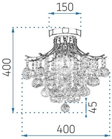 Toolight Křišťálové stropní svítidlo APP784-3C