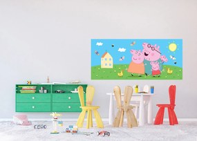 Dětská vliesová fototapeta na zed' Prasátko Peppa s Rodinou | 170 x 75 cm | FTDNH 5519