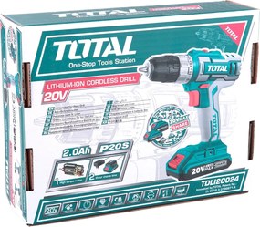 Vrtací šroubovák aku, 20 V Li - ion (1 × ), 2000 mAh TOTAL TDLI20024