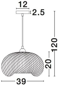 Nova Luce Závěsné svítidlo SCARLET Bambus černý PVC kabel E27 1x12W